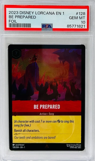 BE PREPARED FOIL 2023 Disney Lorcana EN 1 First Chapter #128 PSA 10 $84 ...