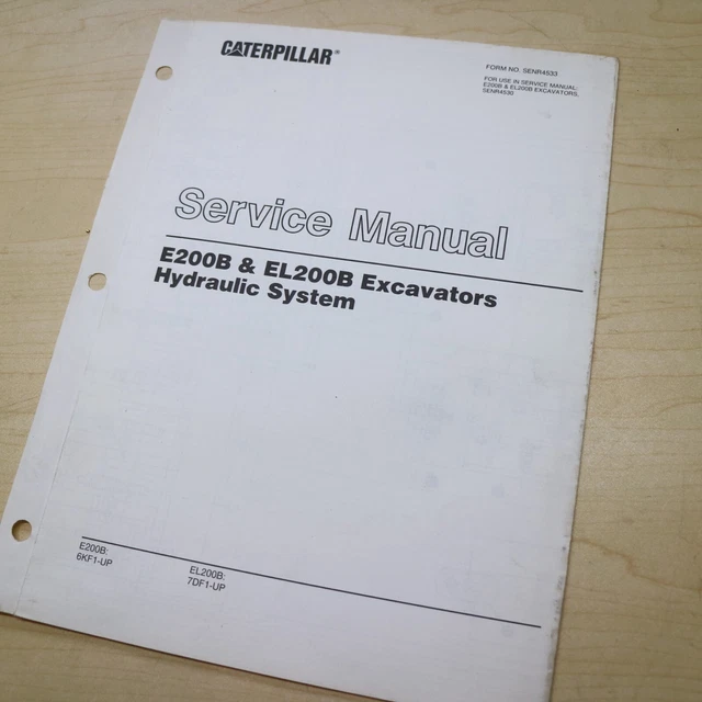CAT CATERPILLAR E200B EL200B Excavadora Hidráulico Sistema Esquema Guía ...