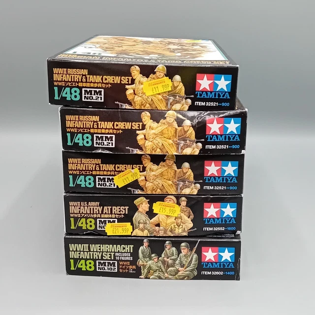 TAMIYA MILITARY MODEL Kit Job Lot WW2 Infantry Tank Crew 32521 32552 ...