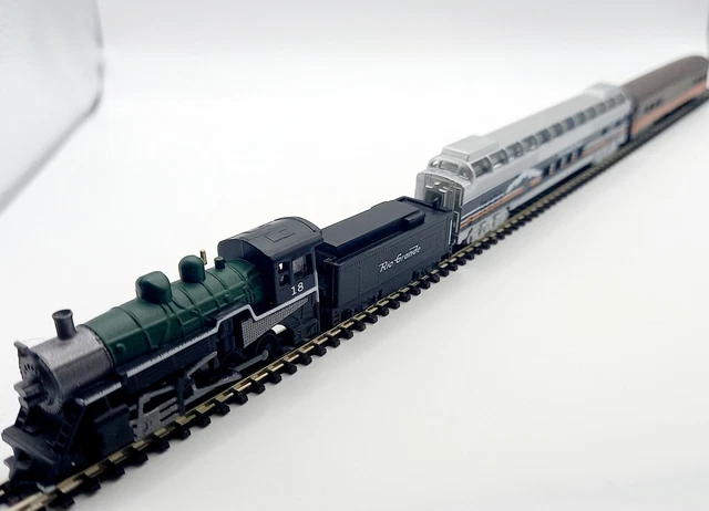 Z GAUGE SCALE USA Rio Grande Locomotive Engine + Coaches Model Railway ...