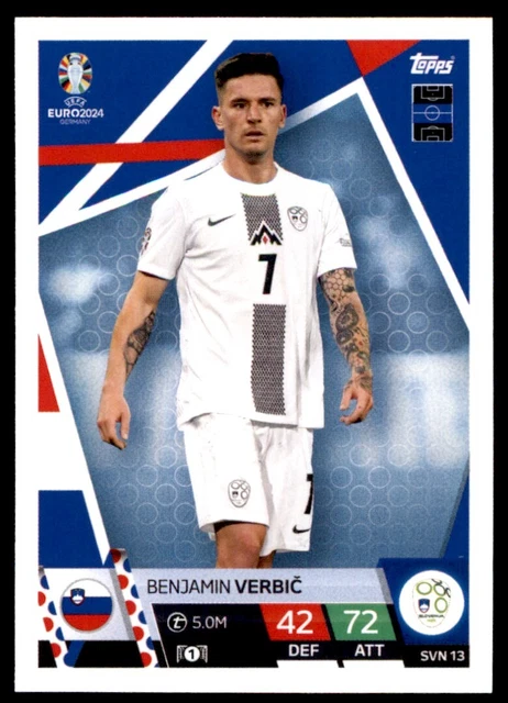 TOPPS MATCH ATTAX Euro 2024 - Benjamin Verbič Slovénie Carte de Base N ...