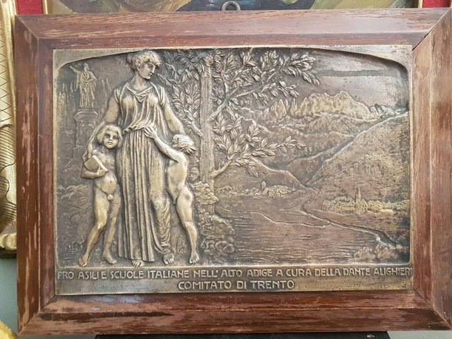 1920 STEFANO ZUECH Bronzo Pro Asili E Scuole Trento Alto Adige Dante ...
