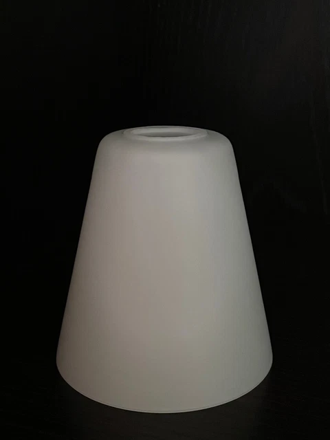 LAMPENSCHIRM ERSATZGLAS TRICHTER-FORM konisch WEIß Loch2,2cm D8cm H8 ...