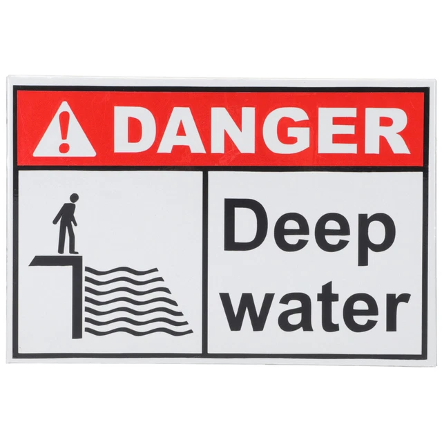 RIVER DANGER SIGN Water Depth Hazard Identification for Kids Safety £21 ...