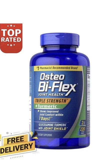 OSTEO BI-FLEX JOINT Health Triple Strength + Turmeric 220 Ct £16.99 ...