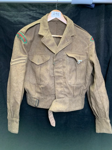 ORIGINAL BRITISH ARMY Serge Battledress Uniform Jacket Brighton Grammar ...