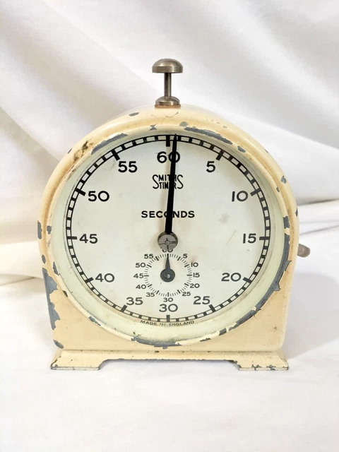 CLOCK RARE VINTAGE Smiths England Metal Timer Clock Stop Clock Smiths ...
