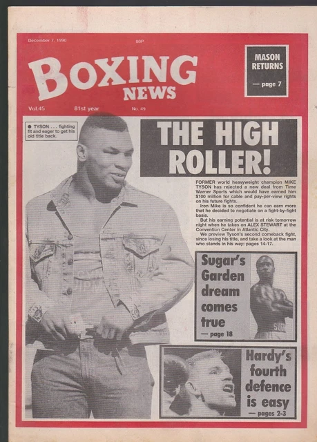 MIKE TYSON COVER, BILLY HARDY, SUGAR RAY LEONARD - Boxing News 07-12-90 ...