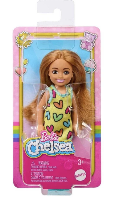 BARBIE CHELSEA SMALL Doll Wearing Removable Heart-Print Dress New with ...