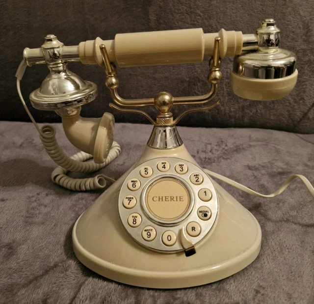 VINTAGE CHERIE FRENCH Rotary Telephone Retro - Cream untested £24.99 ...