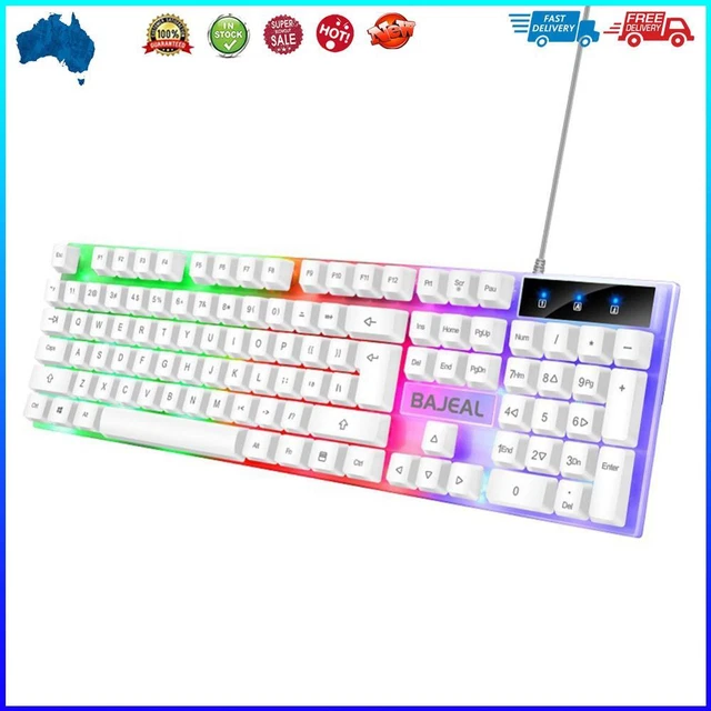 RGB COMPUTER KEYBOARD Mouse Combo 104 Keycaps for PC Gamer Laptop ...