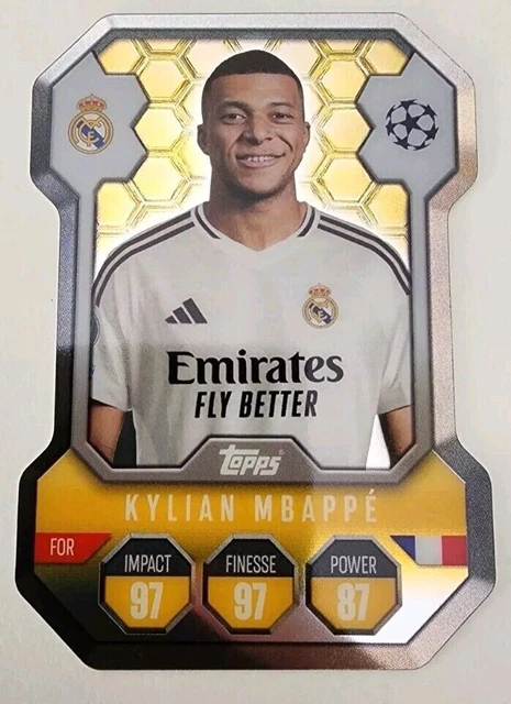 2024-25 MATCH ATTAX Kylian Mbappe Pro Elite Shield Chrome SH6 Real ...