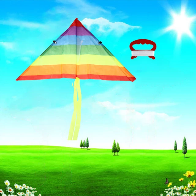 RAINBOW KITE WITH 50M Kite Line Outdoor Kites Kids Toy Kid Gift Garden ...