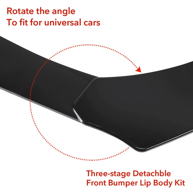 FRONT BUMPER CHIN Lip Splitter Spoiler Body Kit+Strut Rods For Infiniti ...