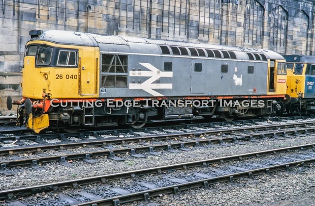 ORIGINAL RAILWAY SLIDE: Class 26 Diesel 26040 at Carlisle 1989 D-43 £4. ...