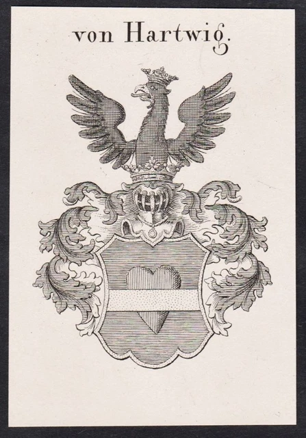 HARTWIG WAPPEN COAT of arms Heraldik heraldry Genealogie Kupferstich ...