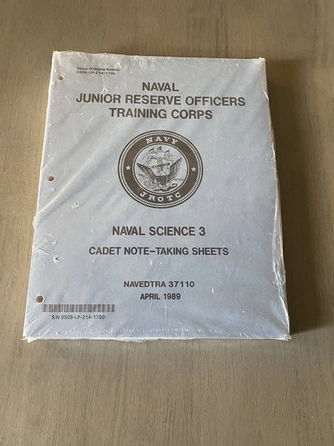 NAVAL JUNIOR RESERVE Officers Training Corps Cadet Notetaking Sheets ...