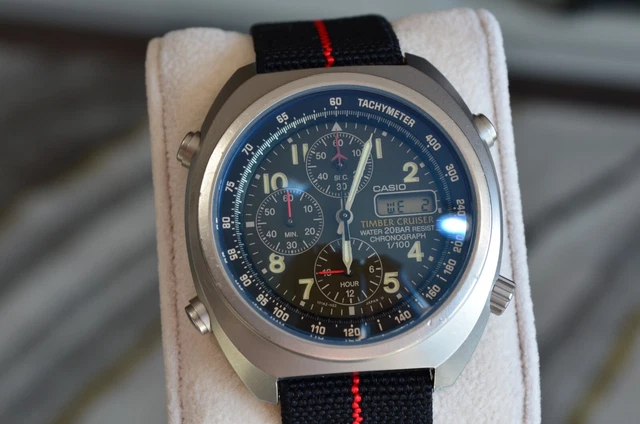 CASIO TIC-100 TIMBER Cruiser Analog/Digital Chrono Vintage Watch Japan ...