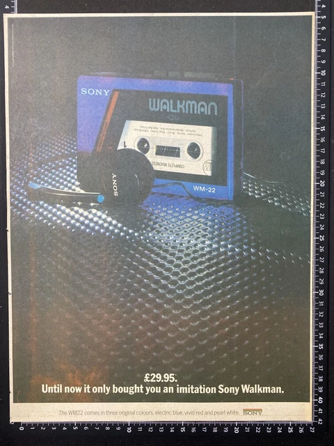 SONY WALKMAN CASSETTE Player - 1984 Vintage Poster Sized Advert £11.99 ...