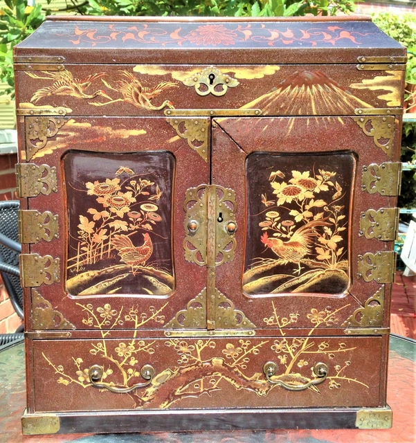 ANTIQUE JAPANESE HIGH Quality Tansu Table Cabinet Jewellery Box – Meiji ...