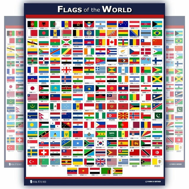 WORLD FLAGS EDUCATIONAL Poster for kids £11.80 - PicClick UK
