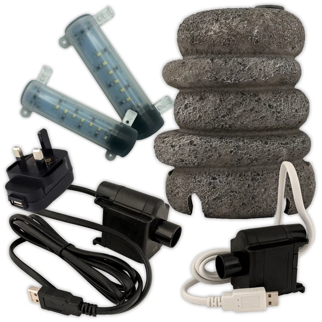 FISH R FUN Deco Spare LED Light Unit Pump Rock Plug *USB* Aquarium Fish ...