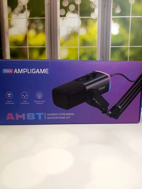 FIFINE USB AMPLIGAME Microphone Kit AM8T for Gaming Streaming USB-C XLR ...