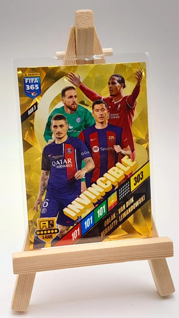 PANINI INVINCIBLE FIFA 365 Adrenalyn XL 2024 Oblak Lewandowski Van Dijk ...