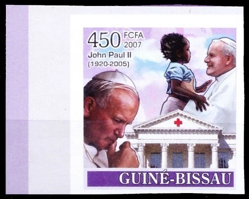 GUINEA BISSAU 2007 MNH Imperf, Pope John Paul II, 2nd longest serving ...