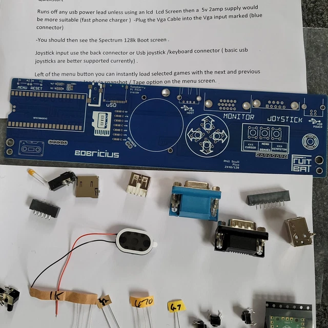 ZX SPECTRUM PICO Red ver 128k 48k Sinclair computer board fits orig ...