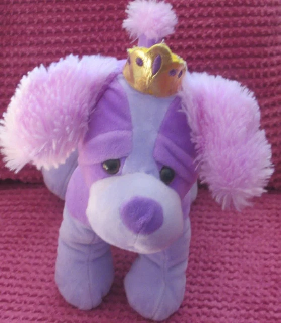 PRINCESS PUPPY DOG purple plush soft toy with gold crown £7.50 ...