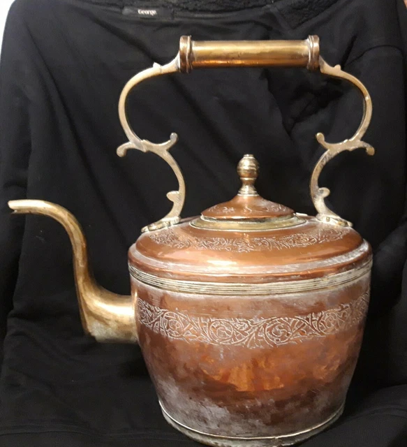 LARGE ANTIQUE MIDDLE Eastern Copper & Brass Kettle £120.00 - PicClick UK
