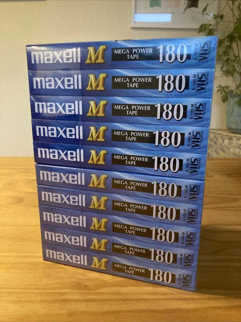 10 MAXELL VHS Video Cassette Tape E 180 M 3 Hours Retro Vintage Media Record New £27.99 ...