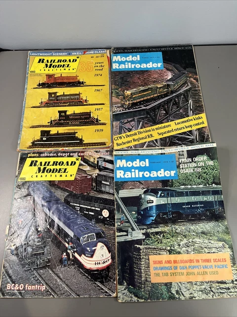 RAILROAD MODEL CRAFTSMAN & Model Railroader Magazine Lot 4 Issues 1974 ...