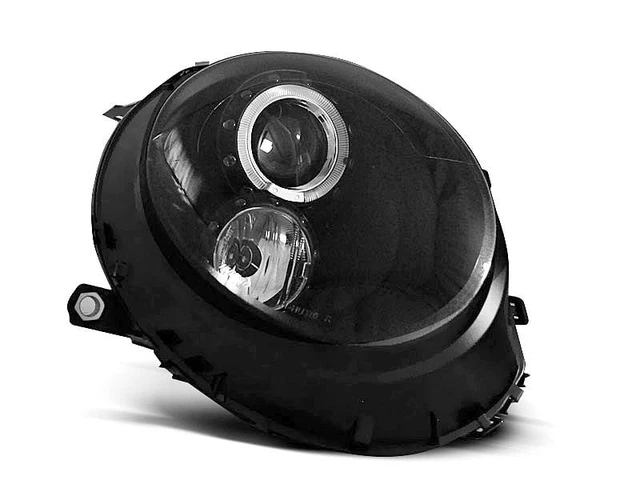 LAMPU DEPAN POUR Mini COOPER R55 R56 R57 R58 R59 06-14 Angel Eyes Black ...