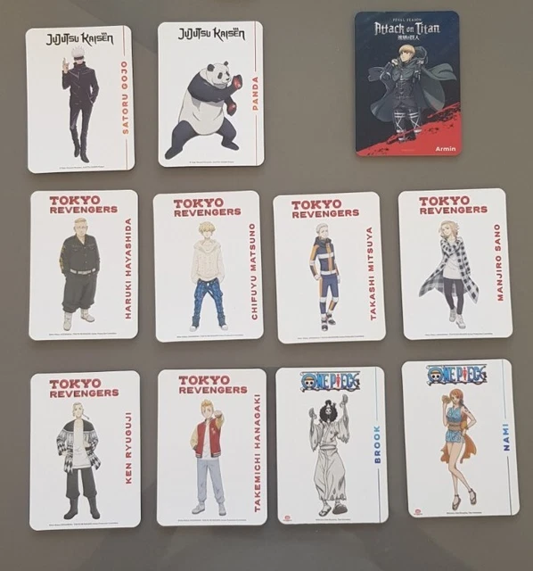 CARTE CARD MANGAYO Tokyo Rev One Piece, Jujutsu Attacco dei giganti ...