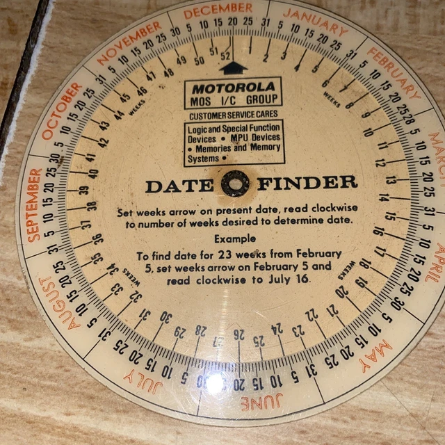 VINTAGE DATE FINDER Mechanical Instrument. (plastic chart) $1.99 - PicClick