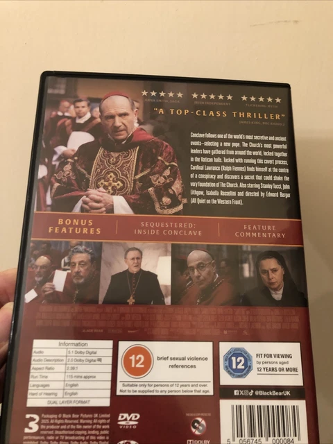 CONCLAVE DVD RALPH Fiennes John Lithgow Tucci Robert Harris Region 2 £6 ...