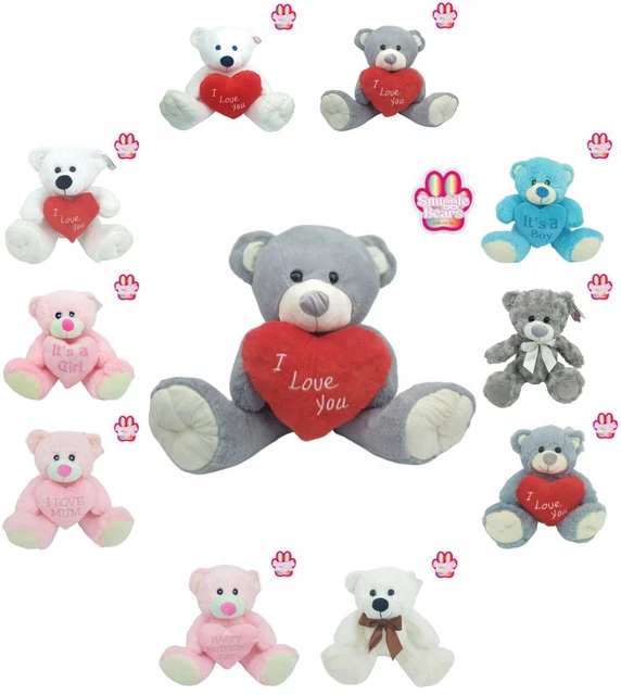 SNUGGLE BEARS CUTE, Super Soft Sitting Teddy Bear - Selection of Sizes ...