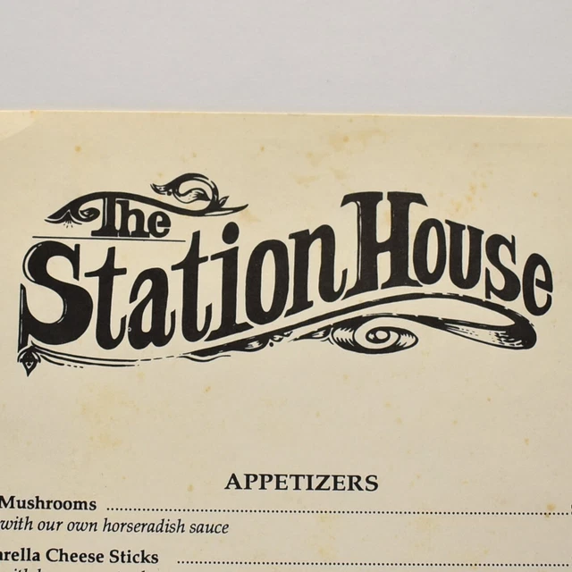VINTAGE 1980S THE Station House Restaurant Menu 233 West Lantana Road vintage-1980s-the-station-house-restaurant-menu-233-west-lantana-road