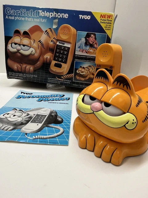 GARFIELD PHONE VINTAGE 1981 Tyco Working 80s Landline Original Box ...