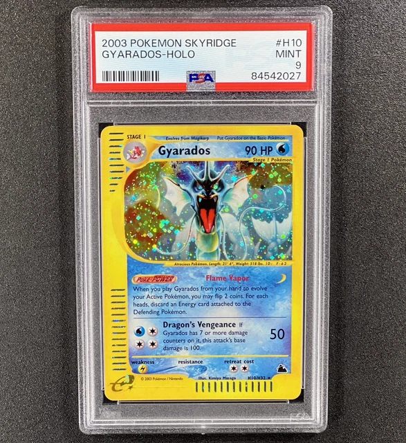 2003 POKEMON GYARADOS Skyridge HOLO RARE Card H10/H32 Foil SWIRL - PSA ...