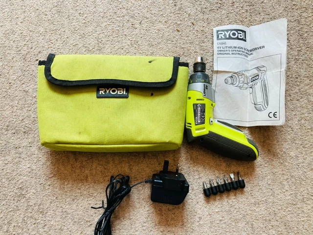 RYOBI CSD41 4V Cordless Lithium-ion Screwdriver Kit, Battery Charger ...