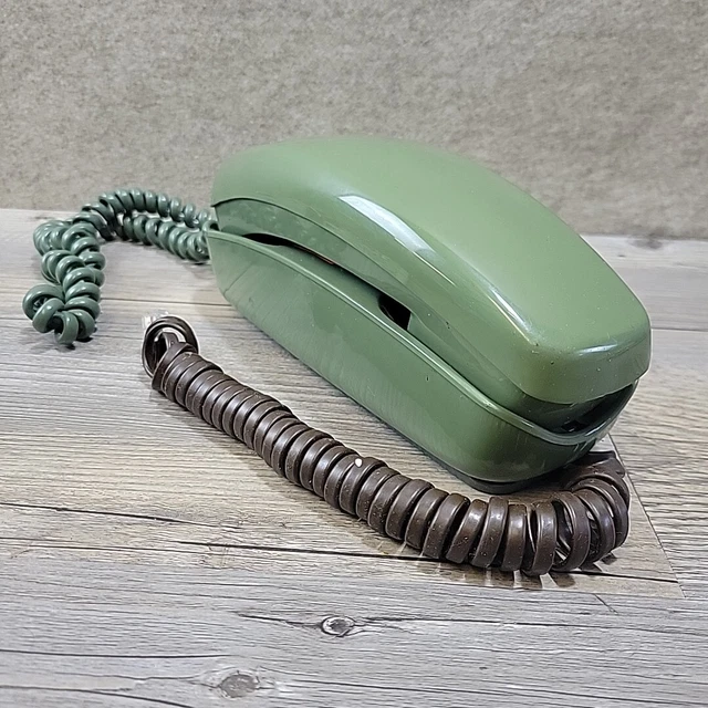 WESTERN ELECTRIC BELL System Avocado Green Rotary Dial Trimline Phone ...