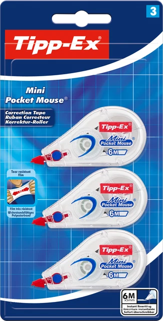 TIPP-EX KORREKTURROLLER MINI Pocket Mouse, 6m x 5mm, 3er Pack EUR 9,00 ...