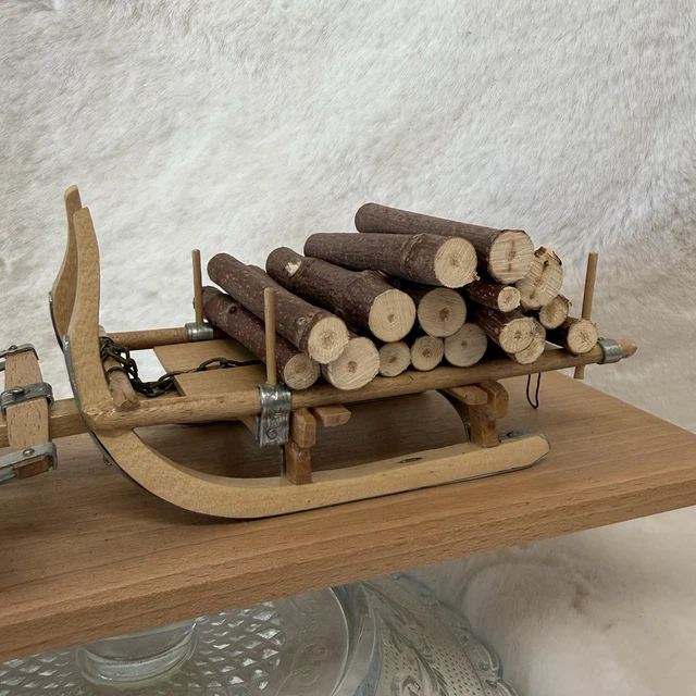 PFERDEGESPANN MIT HOLZSCHLITTEN und Holzladung – Bullyland Pferde ...