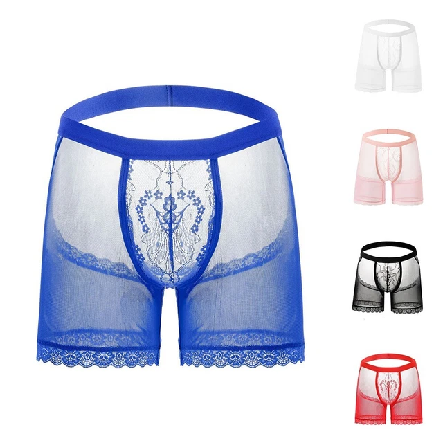 BOXER SLIP TRANSPARENT conçu pour homme avec détail dentelle élégant et ...