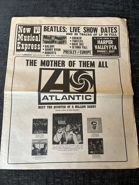 NME MAGAZINE 9 Nov 1968 Beatles ‘White Album’ Review T Rex Ad see ...