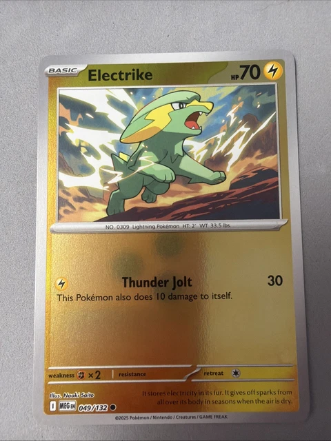 POKEMON TCG * Mega Evolution * 49/132 Electrike REVERSE HOLO COMMON ...