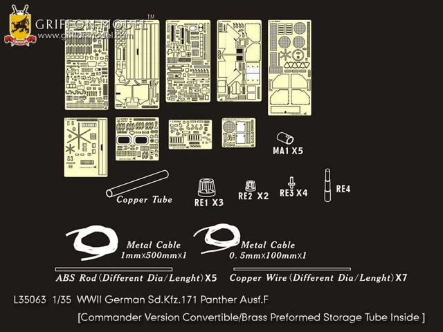 1/35 WWII GERMAN SdKfz.171 Panther Ausf.F Detail Set for Dragon kits ...